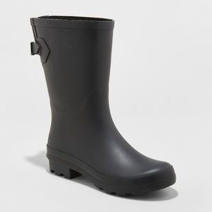 a new day | Shoes | Black Rain Boot Women Mid Bootie Shoe New Day Nwot ...
